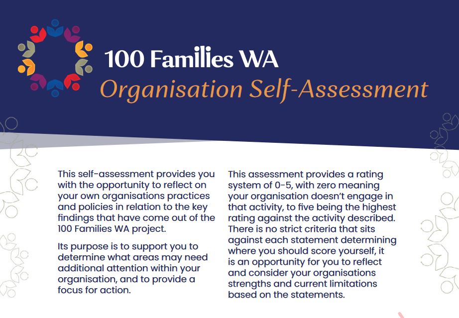 ‘How you can help me’ organizational self-assessment tool – 100 Families WA